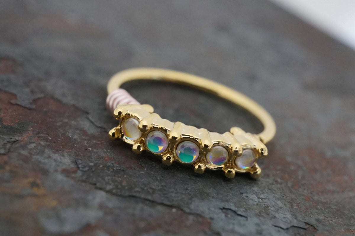 5 Illuminating Gem Gold Nose Hoop Rook Hoop Daith Hoop Cartilage Hoop ...